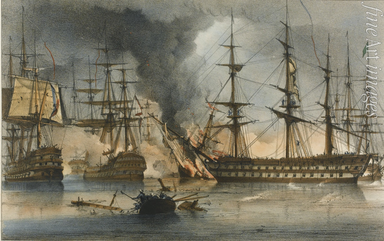 Fine Art Images - Expert search | The Naval Battle of Navarino on 20 ...